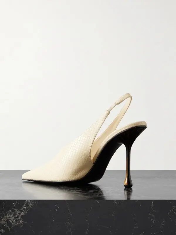 JIMMY CHOO Isa Snake-effect Leather Slingback Pumps