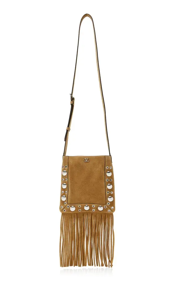 Valentino Garavani Small Nellcote Studded Crossbody Bag - Tan