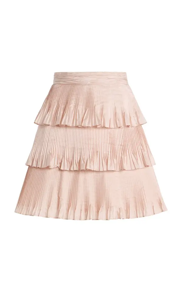 Valentino Garavani Tiered Pleated Mini Skirt - Pink