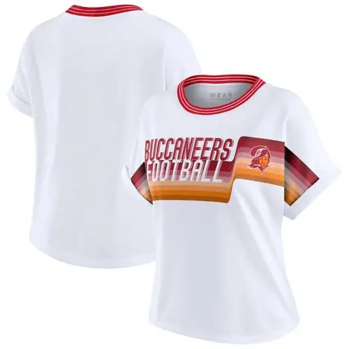 WEAR BY ERIN ANDREWS Tampa Bay Buccaneers Cropped Dolman T-shirt - White
