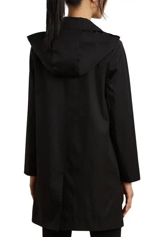Ralph Lauren Longline Raincoat With Removable Hood - Black