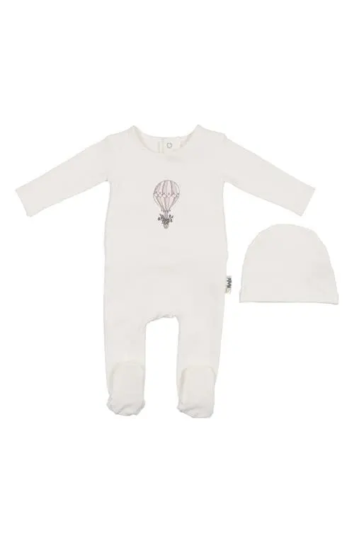 MANIÈRE Hot Air Balloon Footie & Hat Set - Ivory