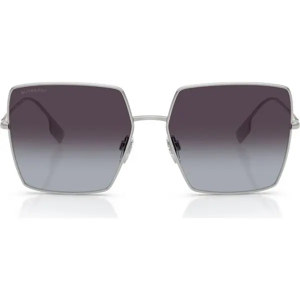 Burberry 58mm Square Sunglasses - Silver/grey Gradient