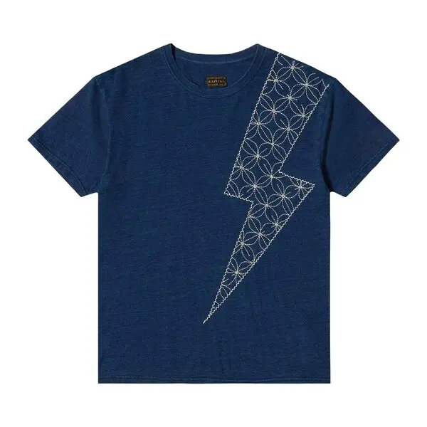 Kapital Jersey Crew Tee With Sashiko Embroidery