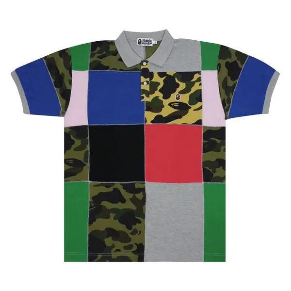 A BATHING APE Patchwork Polo Shirt - Multicolor
