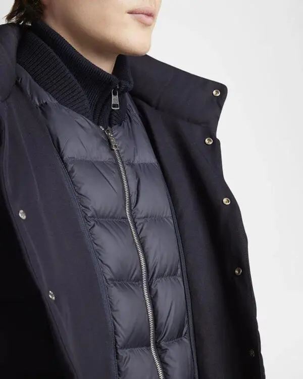 Moncler Bess Down Blazer Jacket - Navy