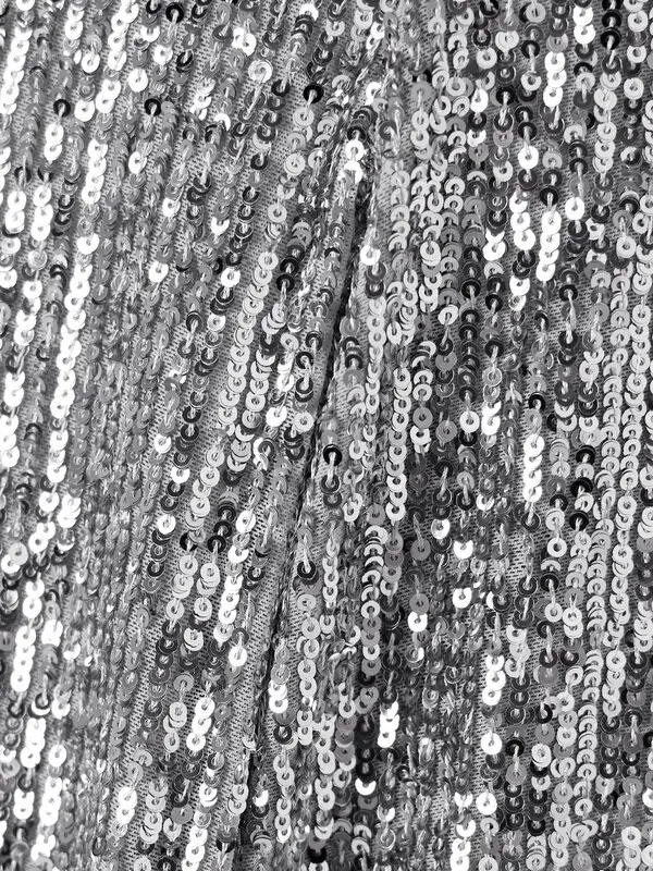 Rabanne Sequined Tulle Turtleneck Top - Silver