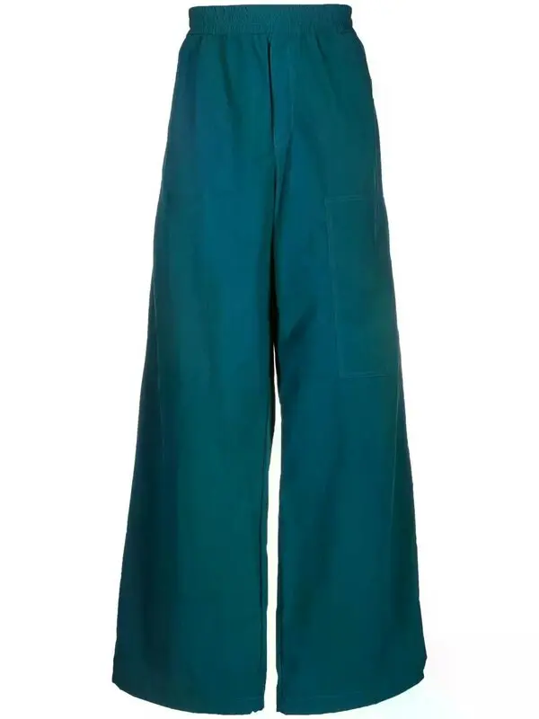 Off-White Elasticated Waist Wide-leg Trousers