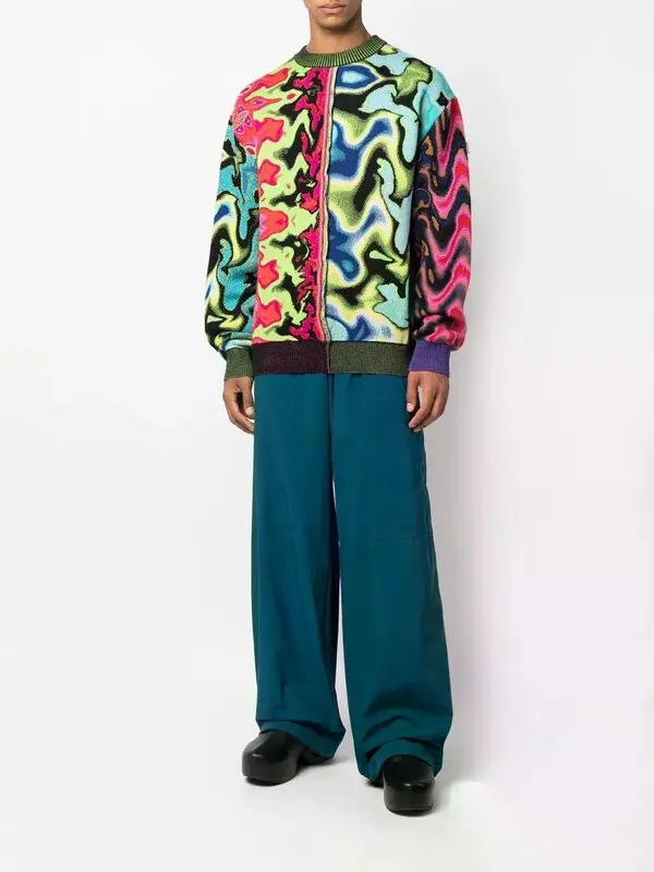Off-White Elasticated Waist Wide-leg Trousers