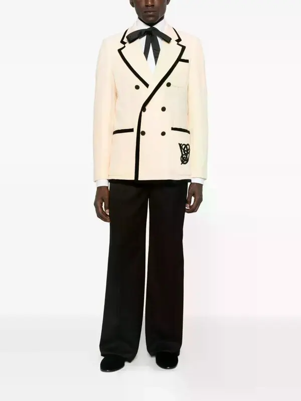 Valentino Garavani Double-breasted Embroidered Blazer