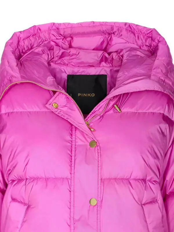 Pinko Hooded Puffer Jacket - Pink