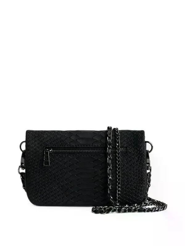 Zadig&Voltaire Mini Soft Savage Rock Clutch In Python-effect Leather - Black