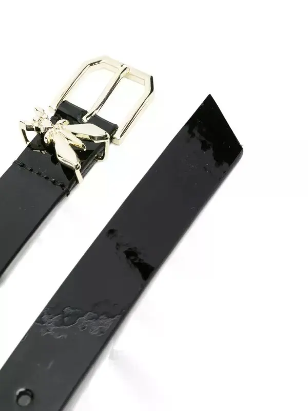 Patrizia Pepe Patent Leather Belt With Insect Buckle