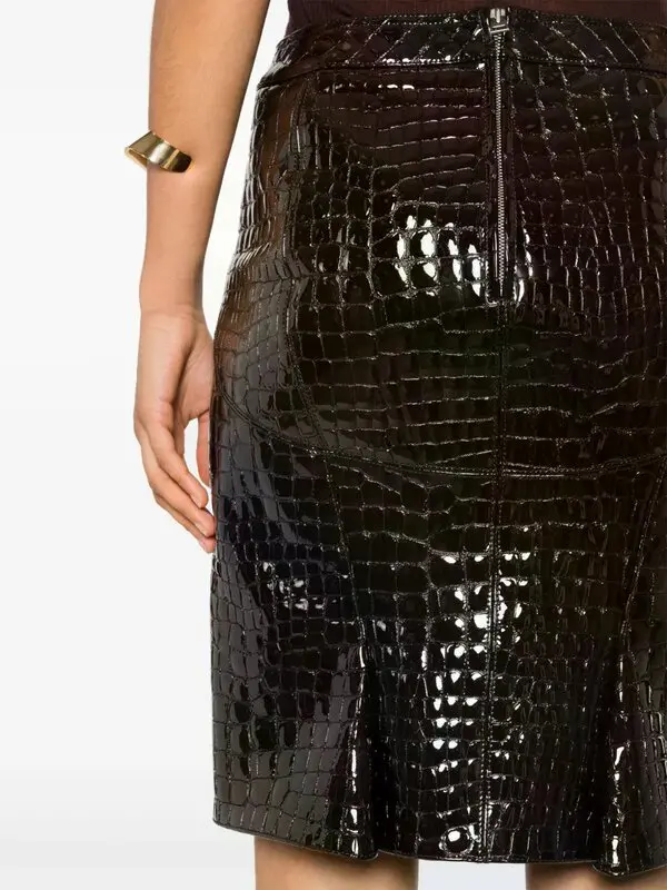 TOM FORD Embossed Leather Skirt