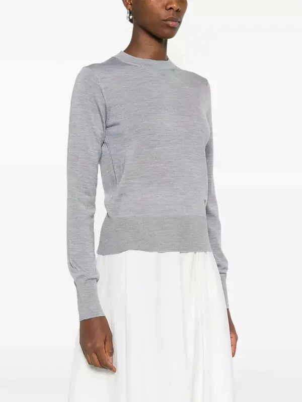 AMI Paris Crew-neck Wool-silk Blend Sweater