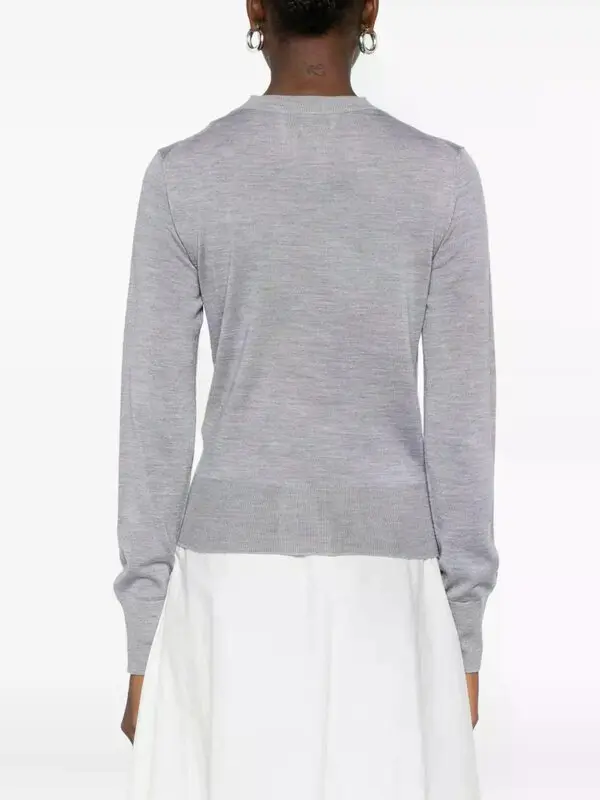 AMI Paris Crew-neck Wool-silk Blend Sweater