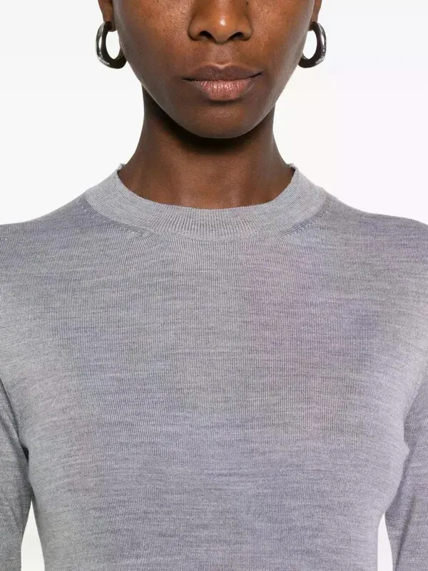 AMI Paris Crew-neck Wool-silk Blend Sweater
