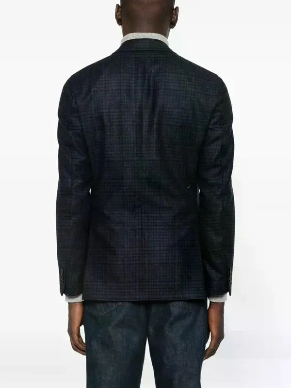LARDINI Checked Two-button Blazer - Blue