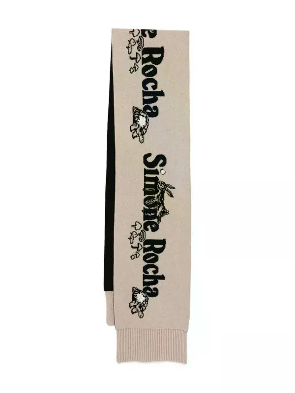 Simone Rocha Logo-printed Scarf - Brown