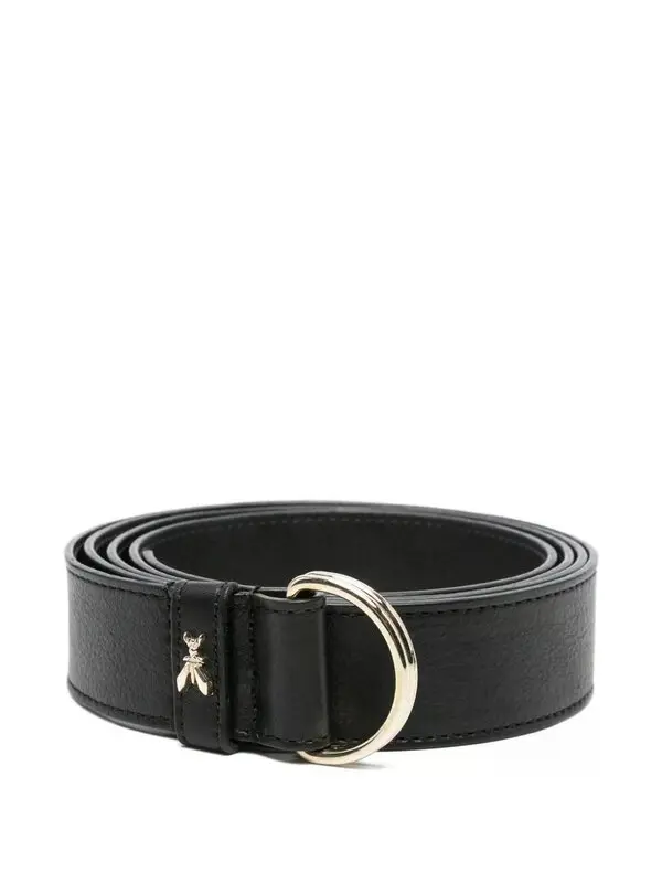 Patrizia Pepe Leather Ring-buckle Belt - Black