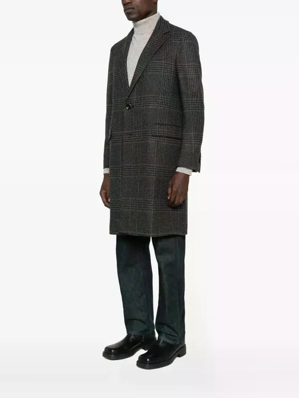 LARDINI Checked Wool Coat
