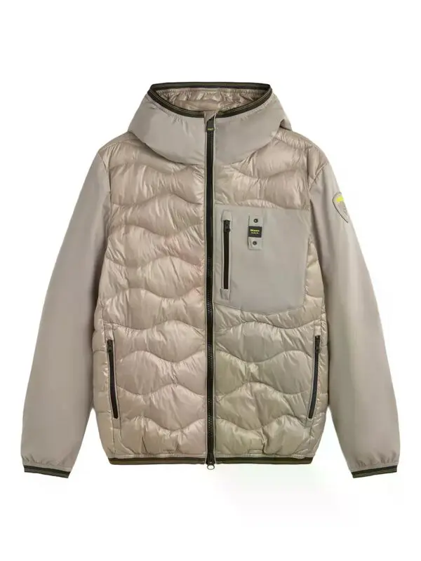 BLAUER. Quilted Hooded Jacket - Neutrals