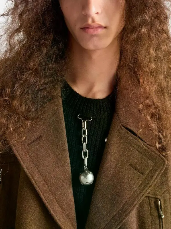 Prada Wool Crew-neck Sweater With Pendant - Black