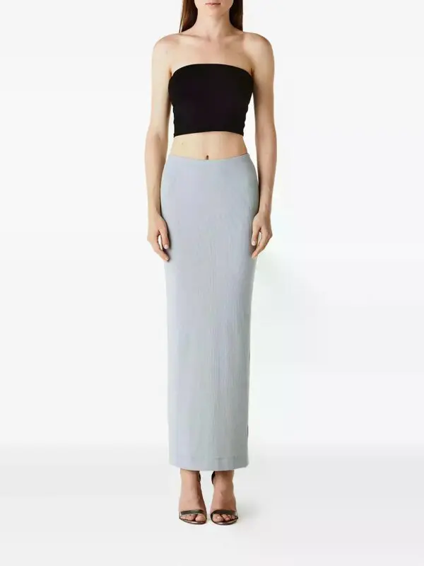 Eterne Emma Ribbed Maxi Skirt - Blue