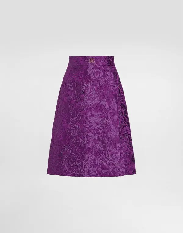 Dolce & Gabbana Peony Brocade Wrap Skirt