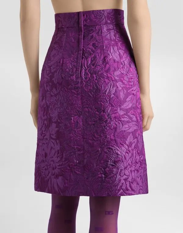 Dolce & Gabbana Peony Brocade Wrap Skirt