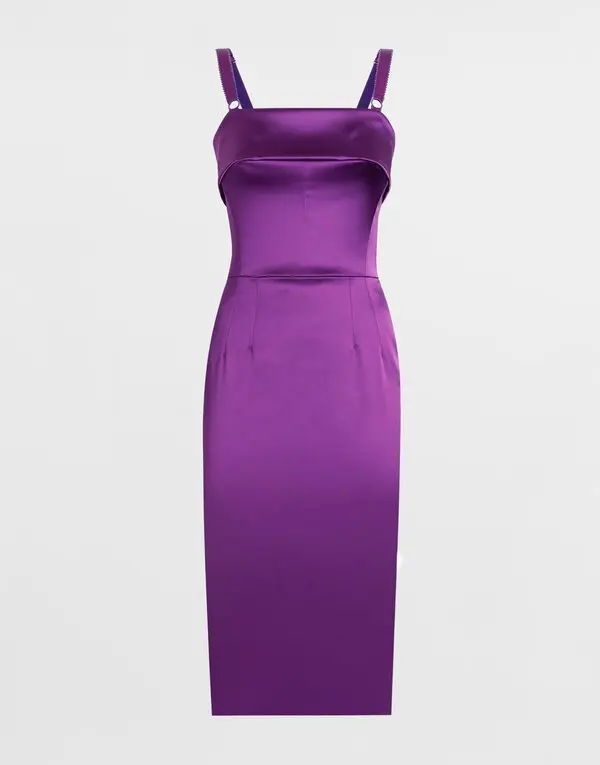 open lace back dress LaDivine BD7027 Fitted Long Midi Cocktail Dress – The Dress Outlet