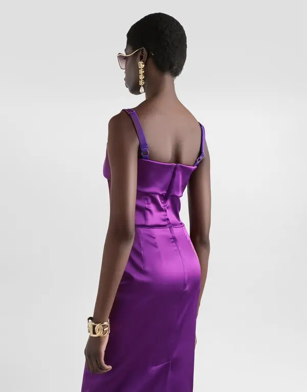 dolce gabbana dress purple Purple Dress with "Majolica" print Dolce & Gabbana