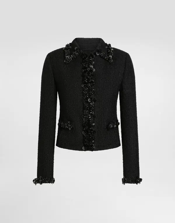 Dolce & Gabbana Short Jacket In Stretch Mat