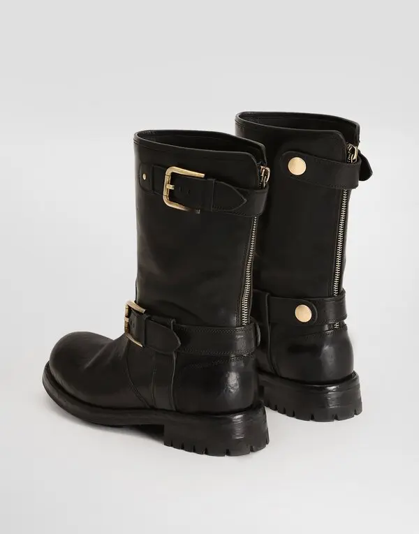 Dolce & Gabbana Calfskin Biker Boots