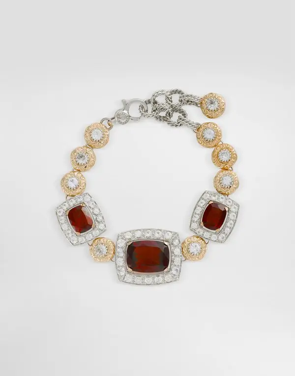Dolce & Gabbana Eleganza Garnet And Sapphire Bracelet - White