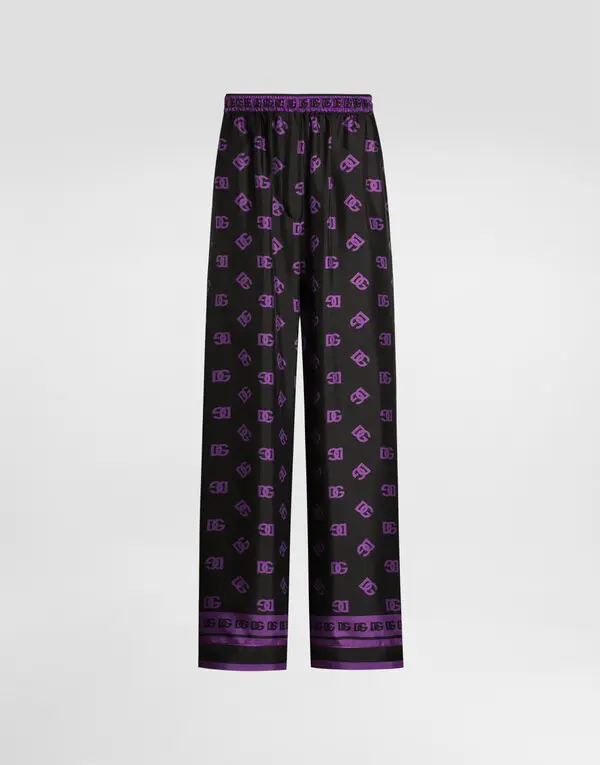 Dolce & Gabbana Dg Logo Silk Vanity Pants