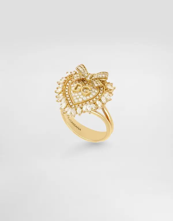 Dolce & Gabbana 18k Yellow And Diamond Devotion Ring