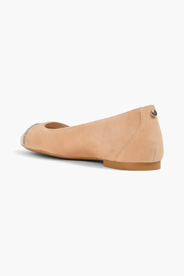 STUART WEITZMAN Milla Chain-embellished Ballet Flats