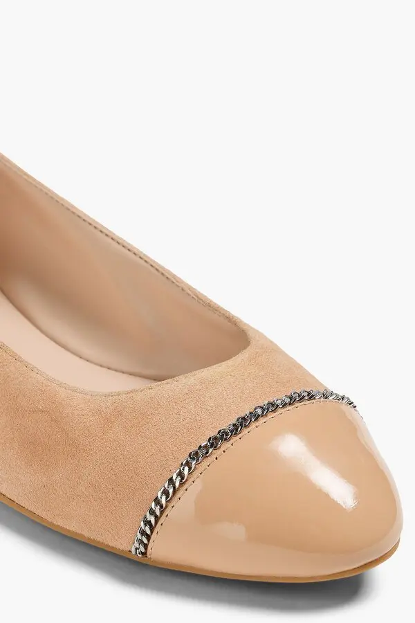 STUART WEITZMAN Milla Chain-embellished Ballet Flats