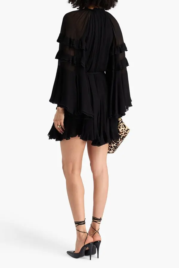 Alice + Olivia Adaline Ruffled Georgette Mini Dress