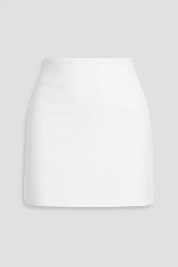 Veronica Beard Crepe Mini Skirt With Satin Trims - Off-white