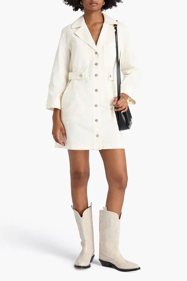 Veronica Beard Mckinley Cotton-blend Twill Mini Shirt Dress