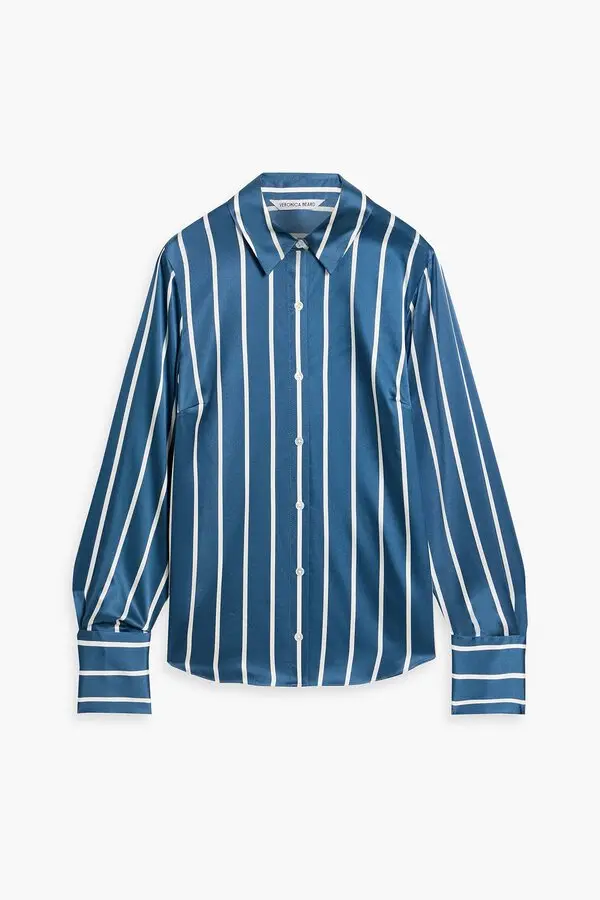 Veronica Beard Monique Striped Silk-blend Satin Shirt