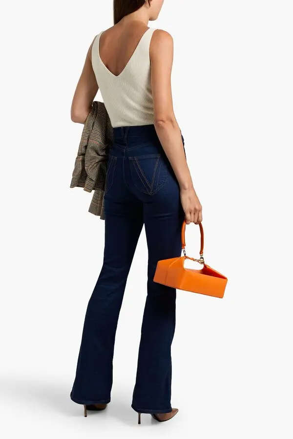 Veronica Beard Beverly High-rise Flared Jeans - Dark Denim