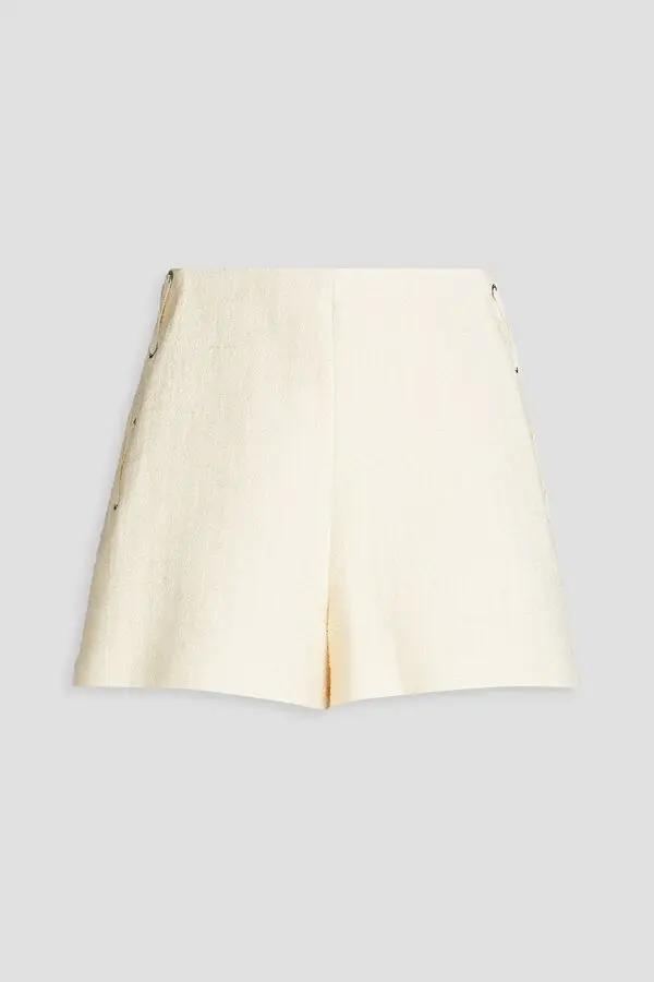 Maje Lace-up Cotton-blend Tweed Shorts