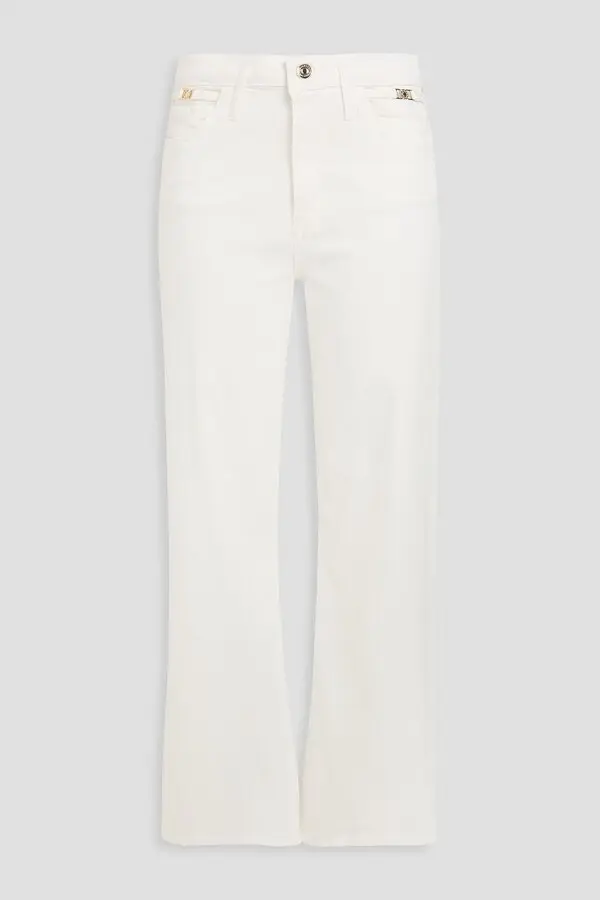 Maje Embellished High-rise Straight-leg Jeans - White