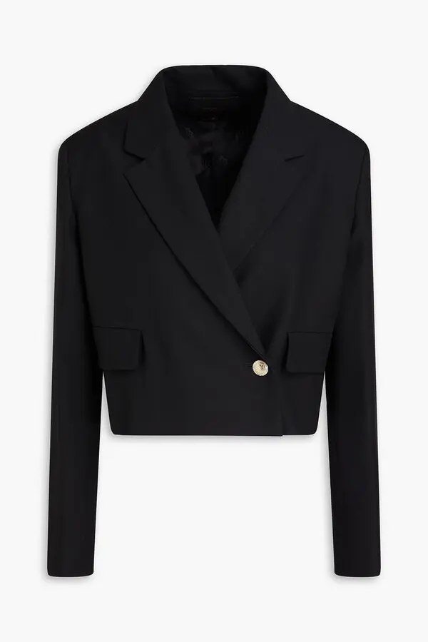 Maje Cropped Double-breasted Twill Blazer