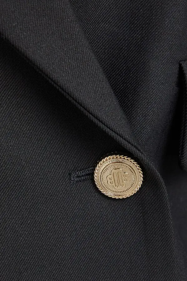 Maje Cropped Double-breasted Twill Blazer