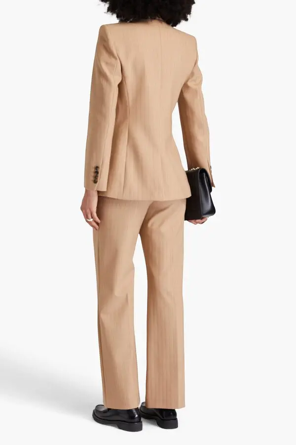 Maje Double-breasted Pinstriped Wool-blend Twill Blazer