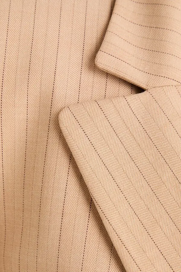 Maje Double-breasted Pinstriped Wool-blend Twill Blazer